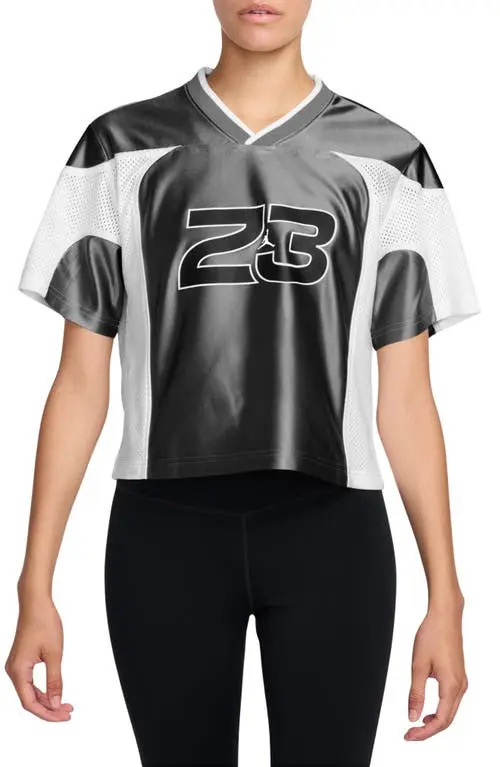 JORDAN 23" Crop Jersey Top - 010 Black/white