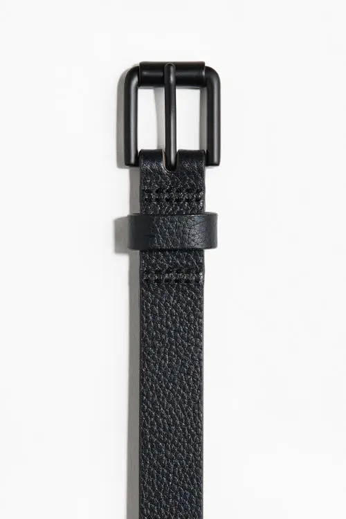 H&m Leather Belt With Metal Buckle