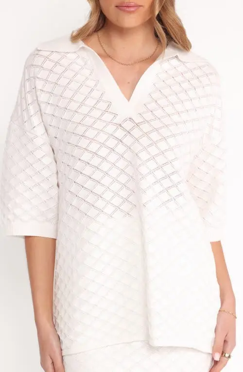 PETAL & PUP Meera Pointelle Knit Top