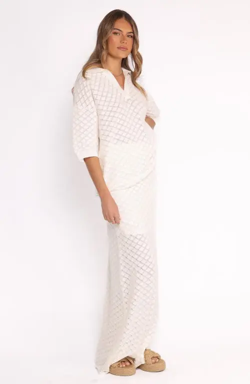 PETAL & PUP Meera Pointelle Knit Top
