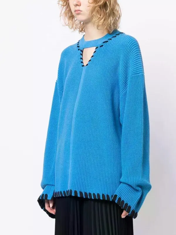 3.1 Phillip Lim Ribbed V-neck Jumper With Cut-out Detailing
