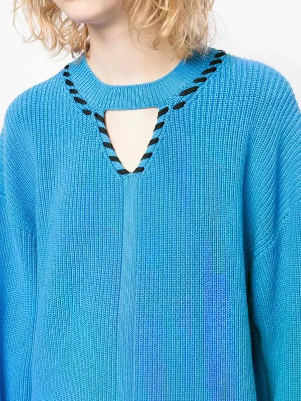 3.1 Phillip Lim Ribbed V-neck Jumper With Cut-out Detailing