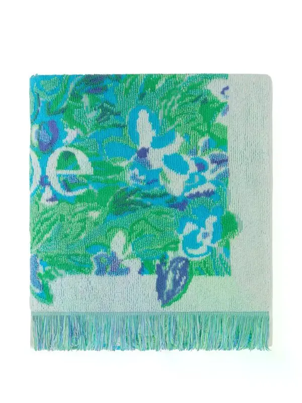 Chloé Embroidered Floral Towel - Green
