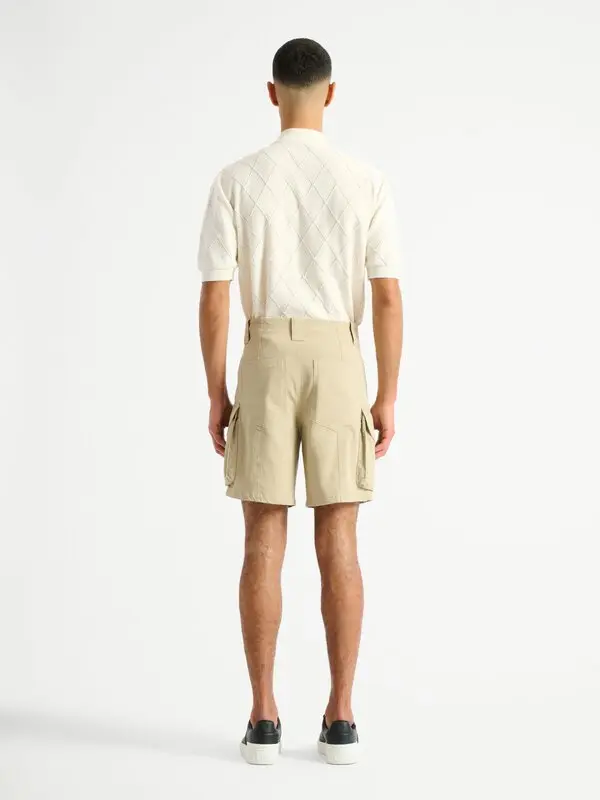 Balmain Cotton Cargo Bermuda Shorts - Beige