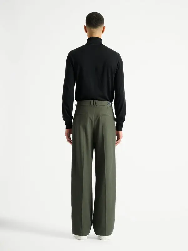 Balmain Cotton Twill Flat-pleated Trousers