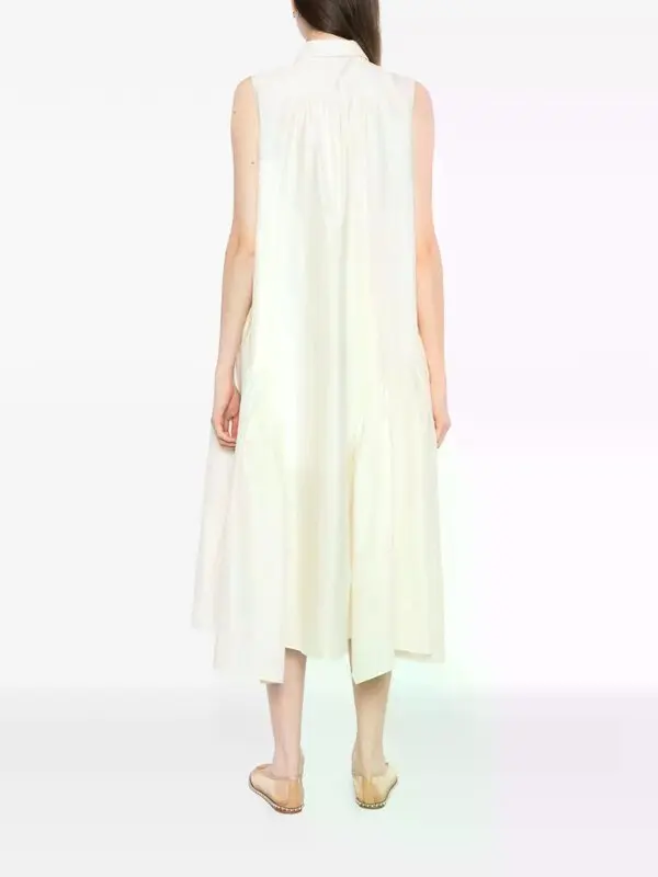 JNBY Sleeveless Asymmetrical Gathered Shirt Dress - Neutrals