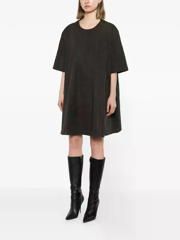 JNBY Floral Embroidered Round Neck Dress - Brown
