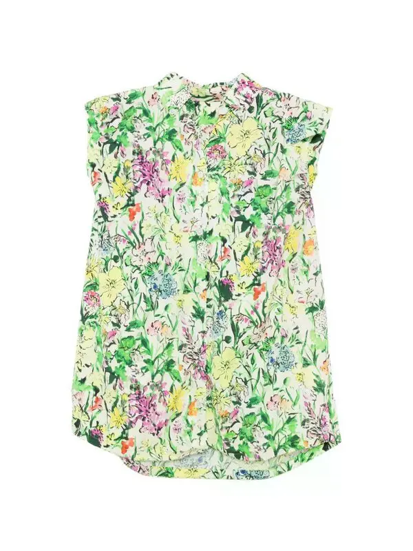 JNBY Sleeveless Floral Print Blouse - White