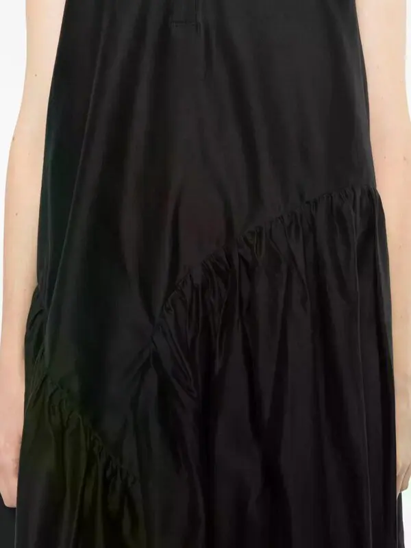 JNBY Sleeveless Gathered Midi Dress With Classic Collar - Black