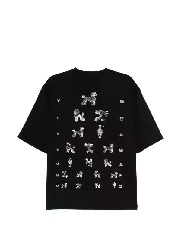 CROQUIS Number-embroidered T-shirt - Black