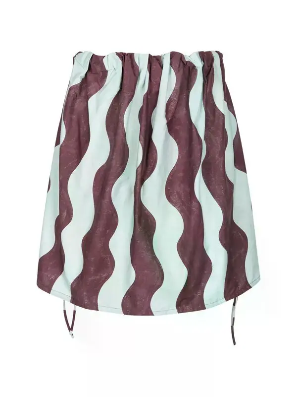 JNBY Strapless Wave-print Top - Brown