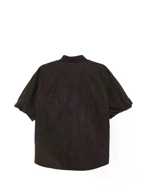JNBY Floral Embroidered Puff-sleeve Blouse - Brown