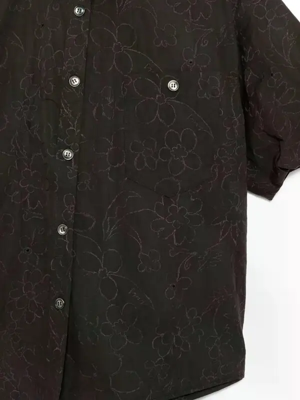 JNBY Floral Embroidered Puff-sleeve Blouse - Brown