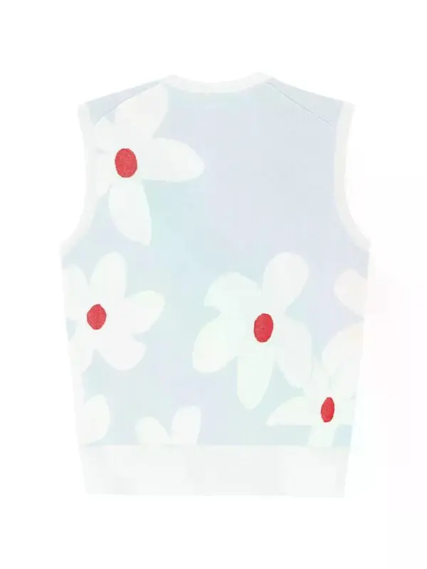 LESS Floral Intarsia V-neck Cardigan