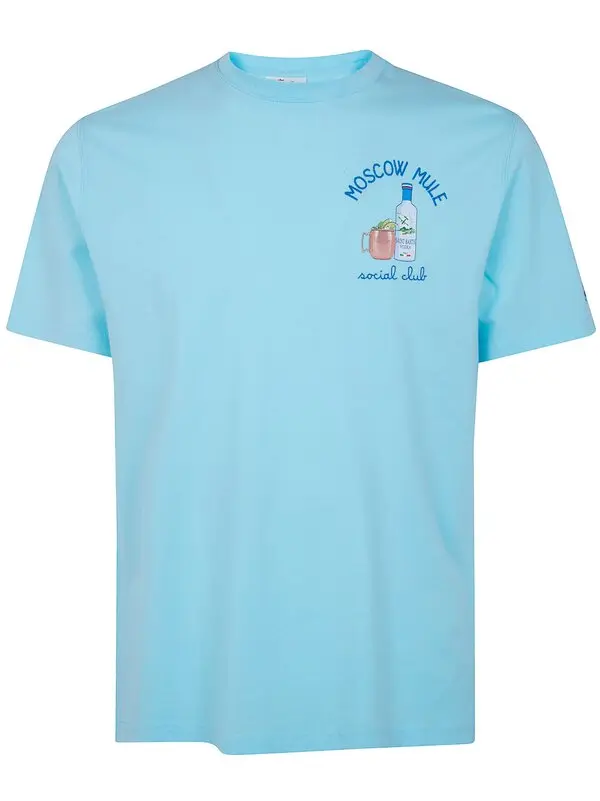 MC2 SAINT BARTH T-shirt Light Embroidered "portofino Social Mosco - Blue