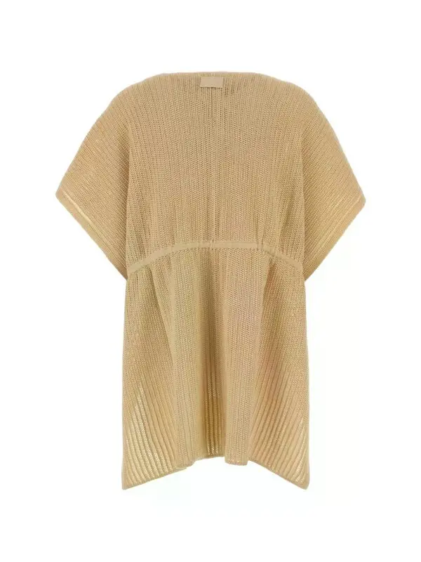 Fendi Pointelle Knit Drawstring Poncho