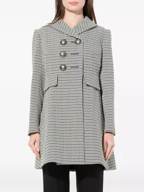 Alexander McQueen Houndstooth Double-breasted Coat