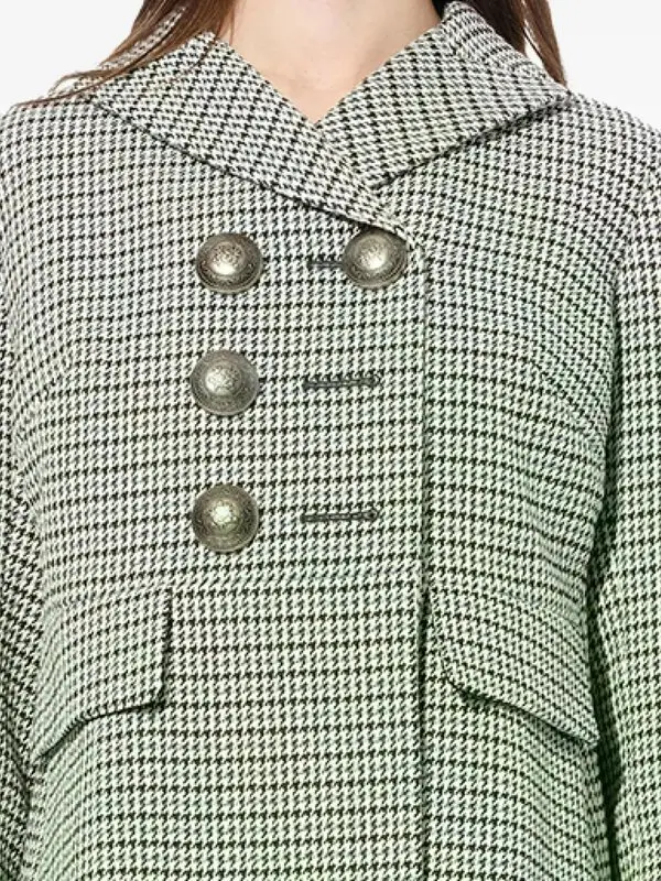 Alexander McQueen Houndstooth Double-breasted Coat