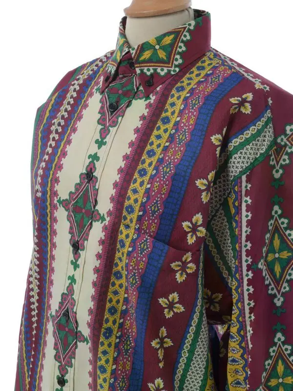 SOULEIADO Multicolor Geometric Print Button-down Shirt