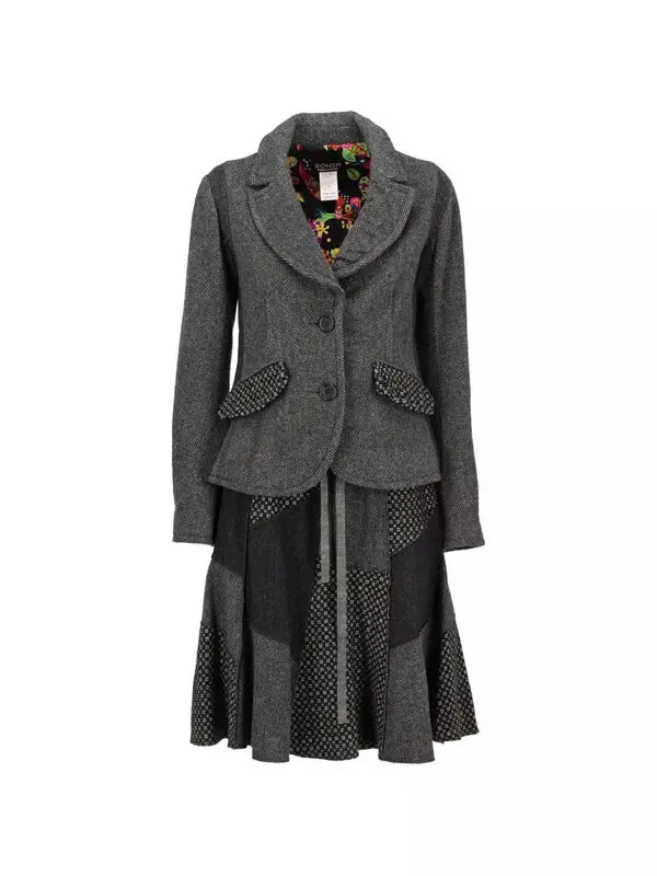 Sonia Rykiel Paris Patchwork Herringbone Dress