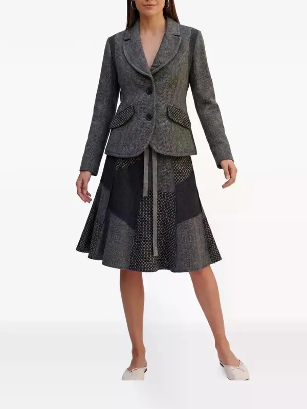 Sonia Rykiel Paris Patchwork Herringbone Dress