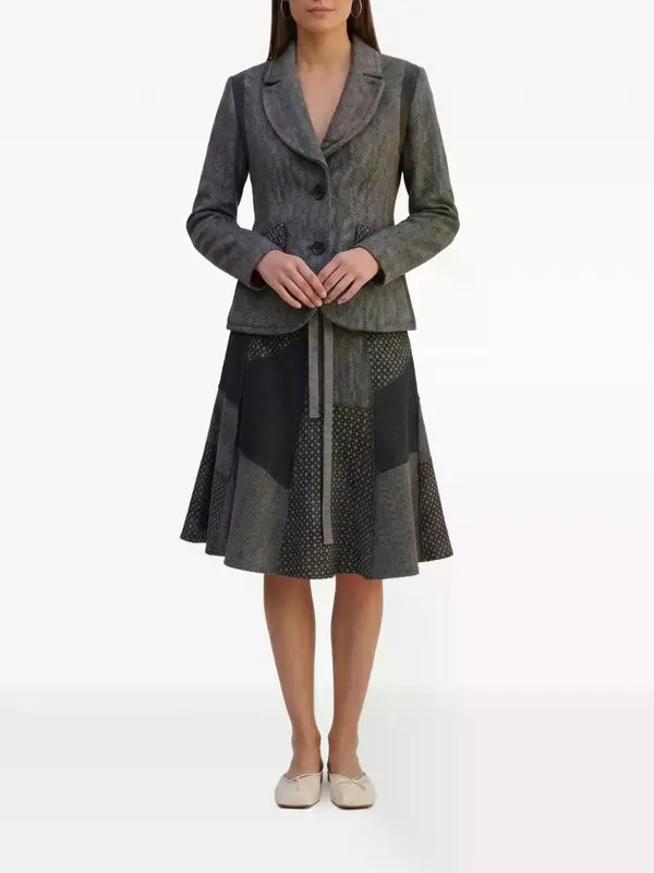Sonia Rykiel Paris Patchwork Herringbone Dress