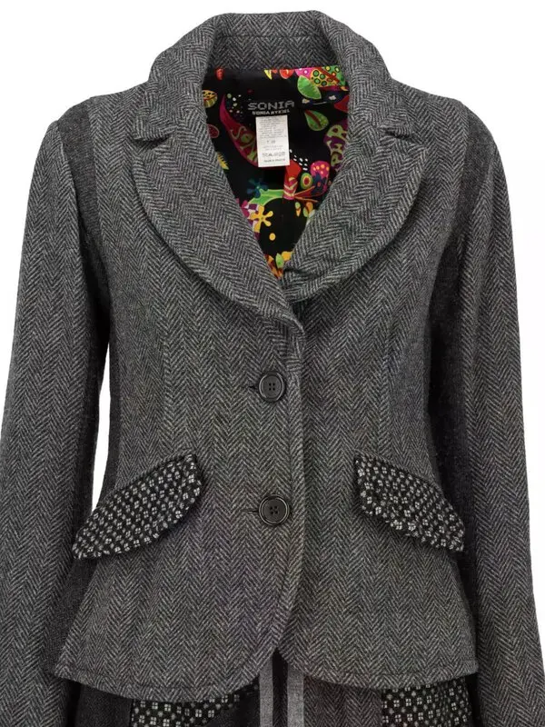 Sonia Rykiel Paris Patchwork Herringbone Dress