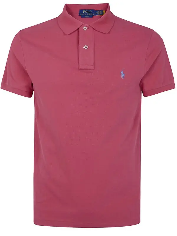 Polo Ralph Lauren Short Sleeves Knit Classic Logo Polo Shirt - Red