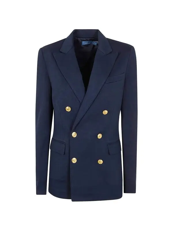 Polo Ralph Lauren Double-breasted Blazer With Gold Buttons - Blue