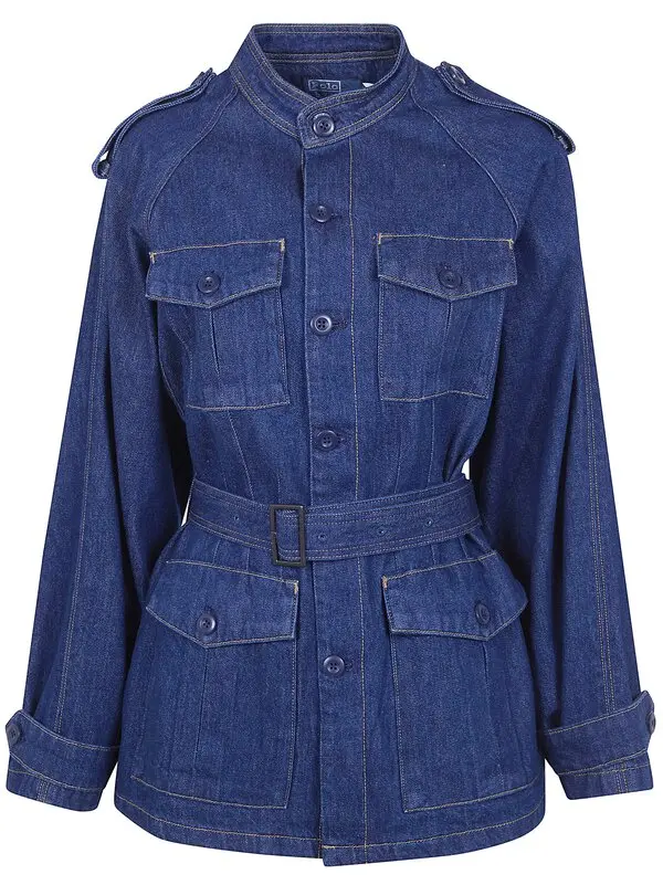 Polo Ralph Lauren Denim Field Jacket With Belt - Blue