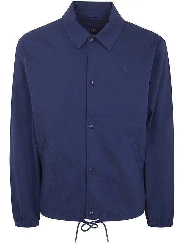 Polo Ralph Lauren Windbreaker Jacket With Spread Collar - Blue