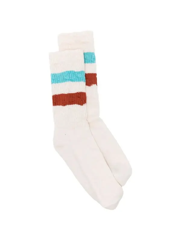 GOLDEN GOOSE Ribbed Stripe Socks - Gray
