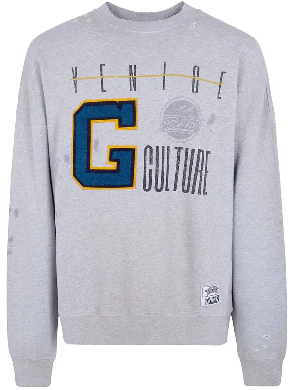 GOLDEN GOOSE Journey" Over Cotton Heavy Fleece Sweatshirt - Gray