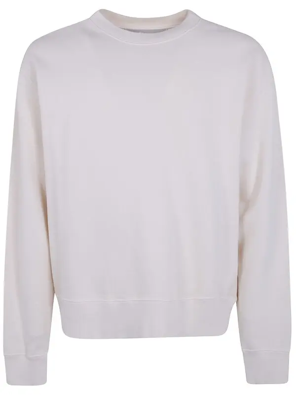 GOLDEN GOOSE Cotton Fleece Logo Patch Sweatshirt - White