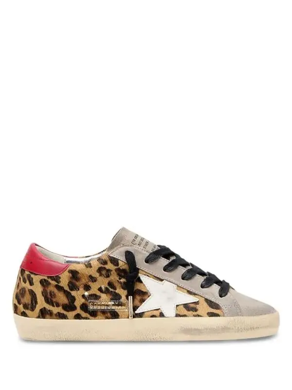 GOLDEN GOOSE Super Star" Leopard Print Leather Sneakers - White