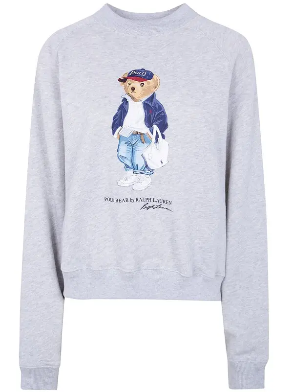 Polo Ralph Lauren Bear" Crewneck Sweatshirt - Gray