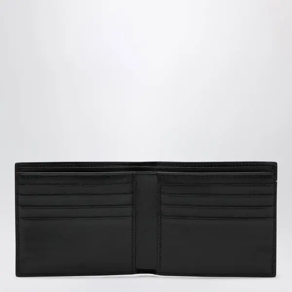 Balenciaga Cash Leather Wallet With Painter's Print - Black