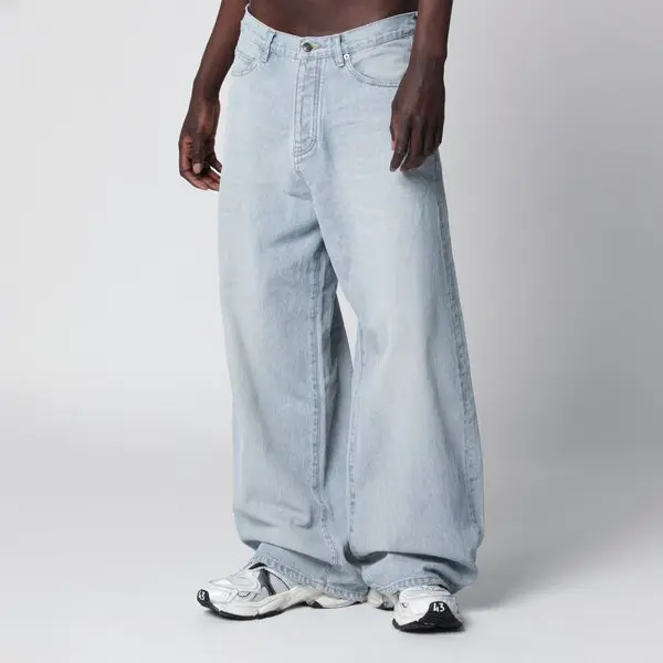 Balenciaga Wide-leg Japanese Denim Jeans - Light Blue