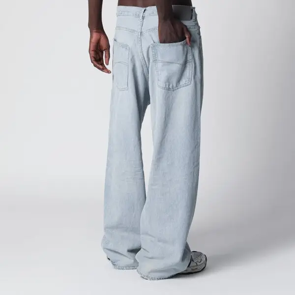 Balenciaga Wide-leg Japanese Denim Jeans - Light Blue