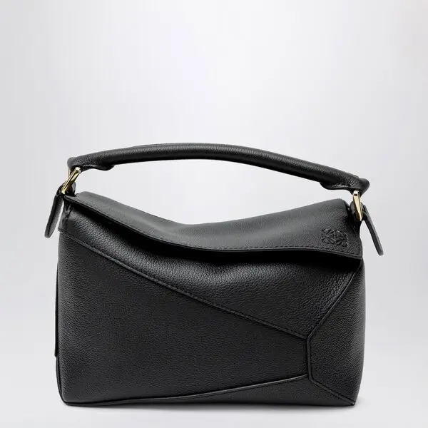 Loewe Small Grained Leather Puzzle Edge Bag - Black