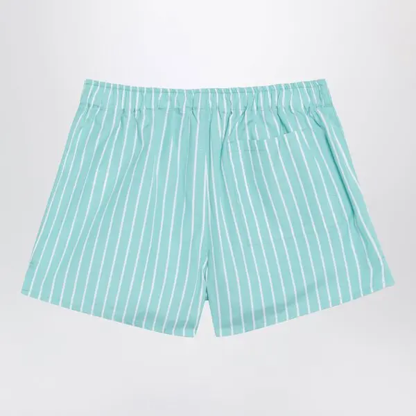 MC2 SAINT BARTH Aqua Striped Cotton Shorts