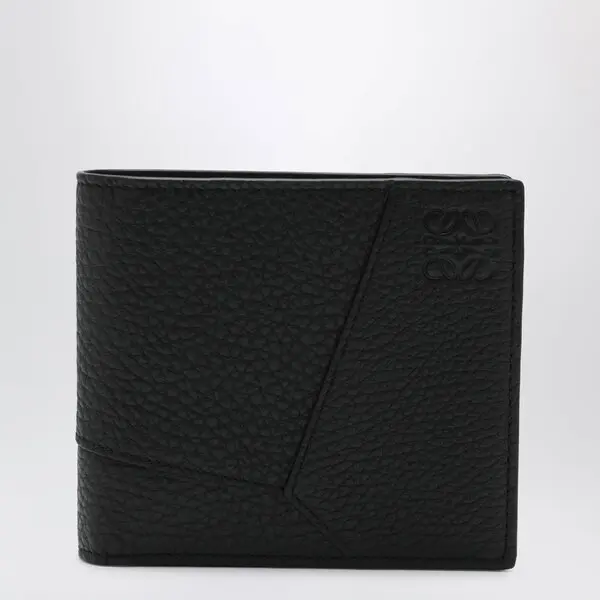 Loewe Grained Leather Puzzle Bi-fold Wallet - Black