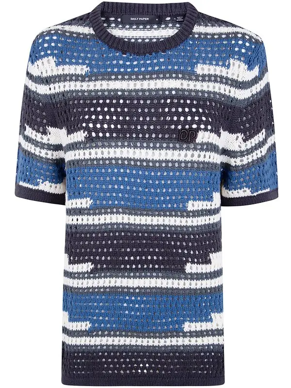DAILY PAPER Kente Stripe Knit Shirt - Gray