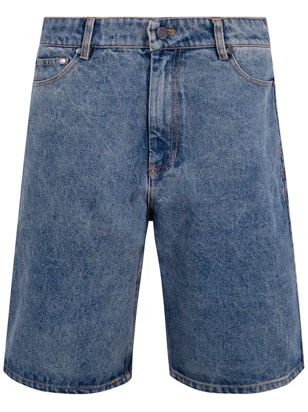 DAILY PAPER Compact Shield Embroidery Denim Shorts - Blue