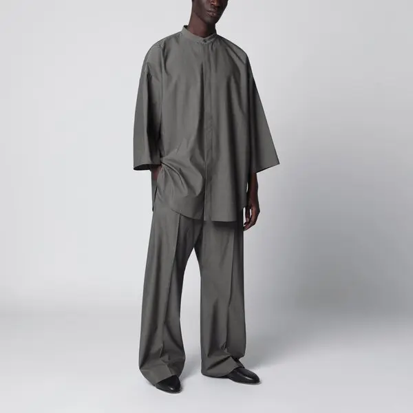 Fear Of God Relaxed Mandarin Shirt In Wool Blend