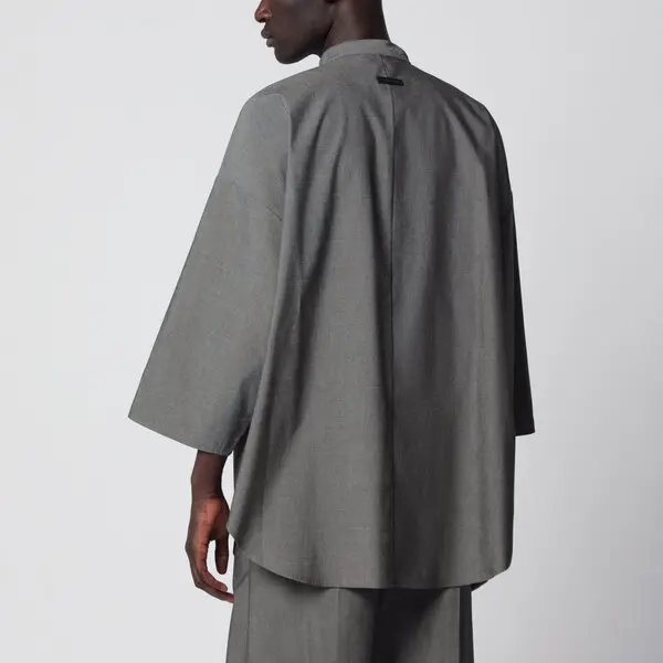 Fear Of God Relaxed Mandarin Shirt In Wool Blend