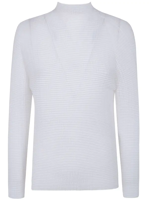 Issey Miyake Wooly Pleats Long Sleeve Shirt - White