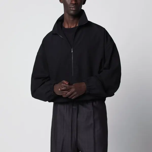 Fear Of God Ripstop Wool Jacket With Half Zip - Black