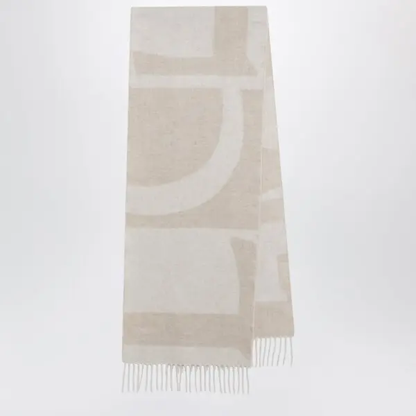 Loewe Two-tone Jacquard Cashmere Scarf - Beige