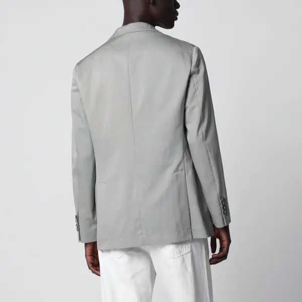 Brunello Cucinelli Double-breasted Silk Blazer In Khaki - Green